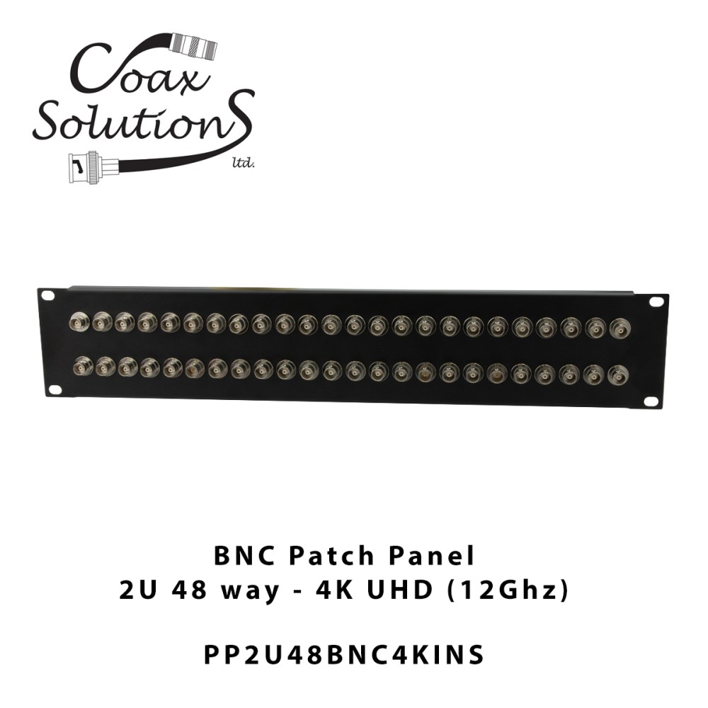 BNC Patch Panel-2U 48 port- 4K UHD BNC